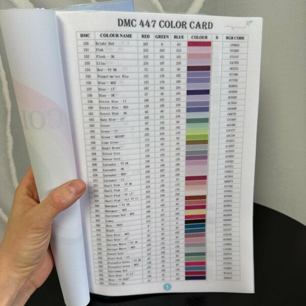 DMC Color Card - Farbkarte - Steinchenvergleichsmappe - 447 DMC Farben ...